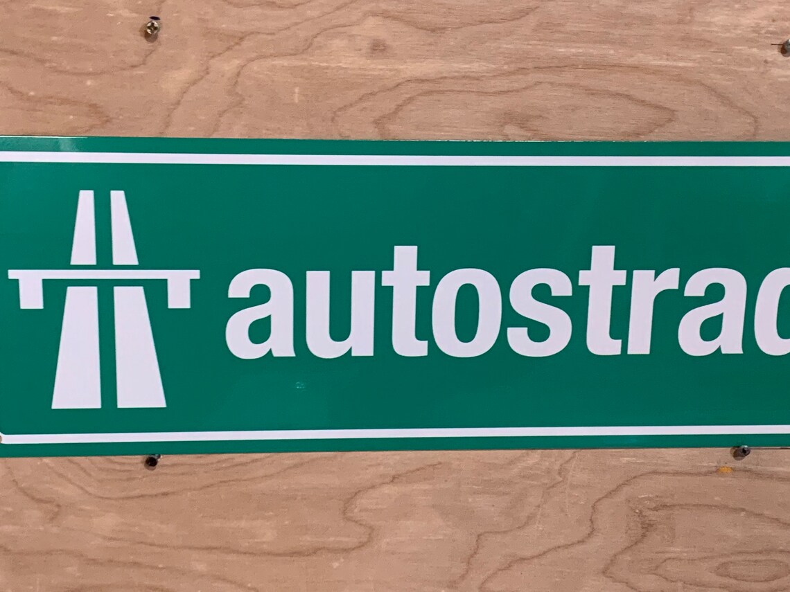 Autostrada Italian Highway Street Sign Racing Inspired Garage | Etsy