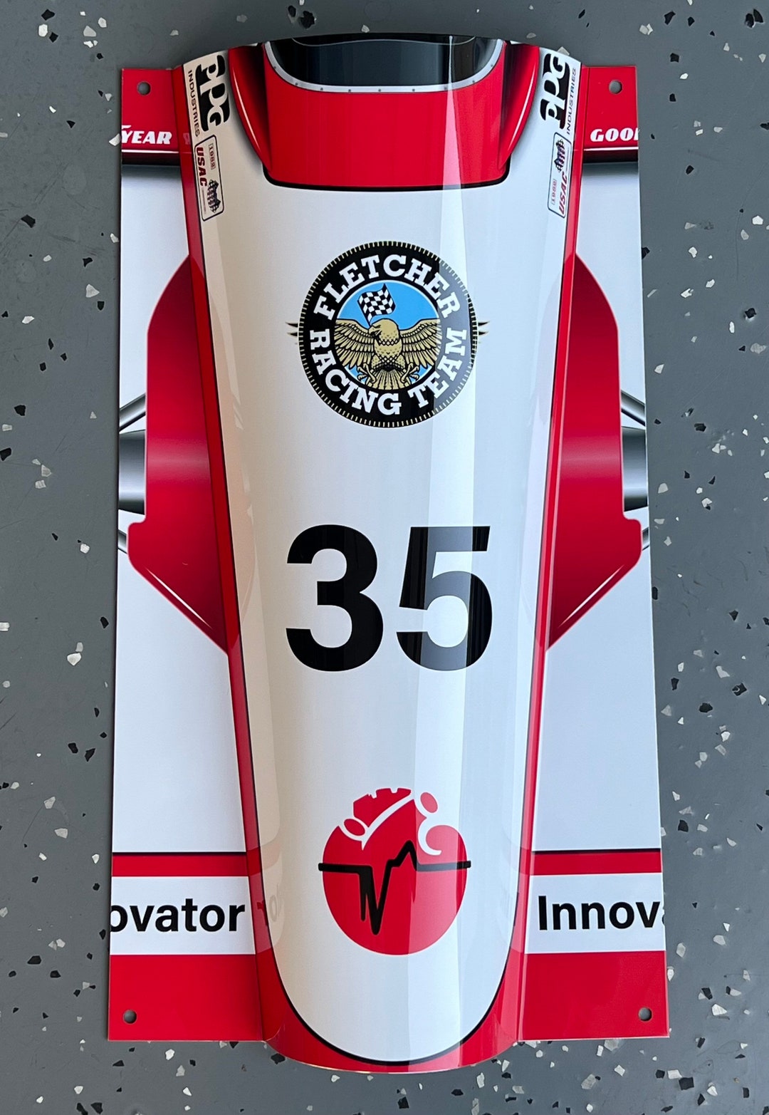 Racing Indy 500 1982 Car Legend Gordon Smiley Inspired Wall Art Garage ...