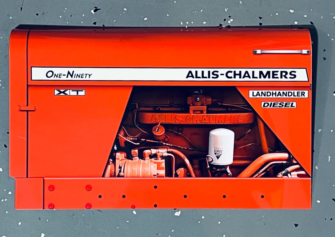 Vintage Style Allis Chalmers 190 XT Diesel Farm Tractor Side 3D ...