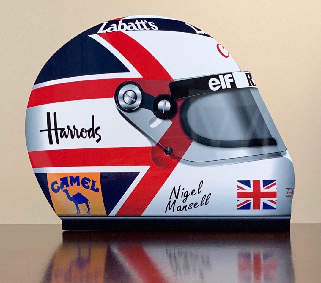 Racing Legend Nigel Mansell Inspired 3D Helmet Art Decor Garage Sign - Etsy