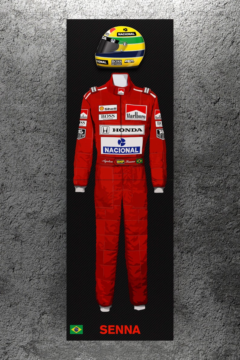 High Quality Large 2 Panel F1 Racing Legends Team Ayrton Senna Inspired ...