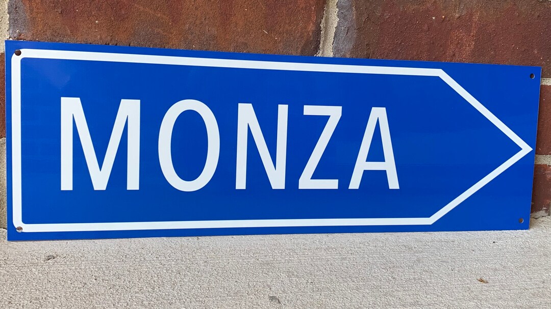 F1 Racing Track Legendary Monza Street Sign Reproduction Garage Art ...