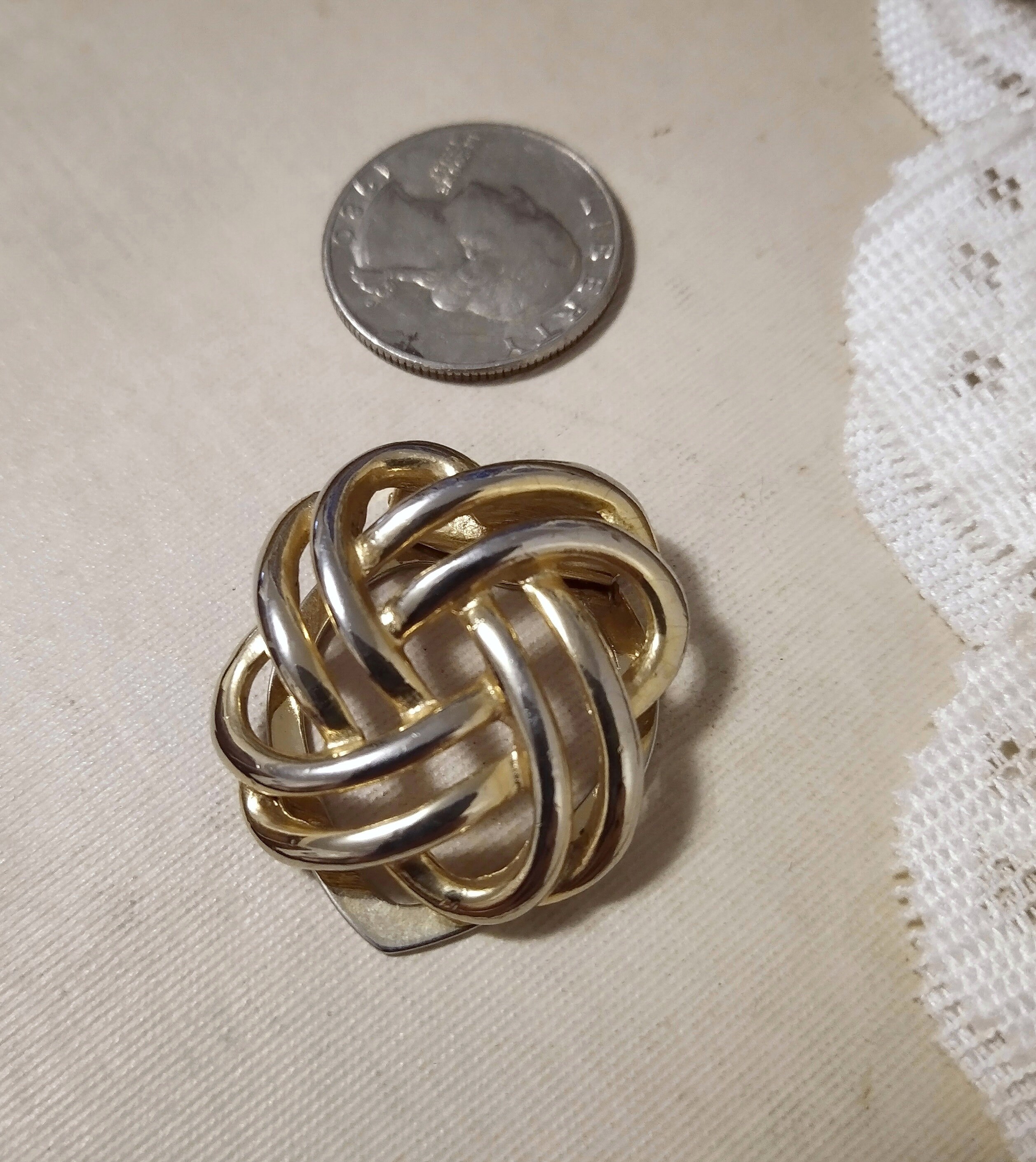 Vintage Golden Duo - Lieba Scarf Clip & Emerald Rhinestone Berry Brooch ...