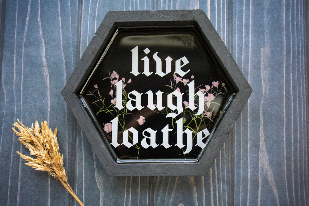Gothic Wall Decor Live Laugh Loathe Floral Wall Art Witchy Decor Goth ...