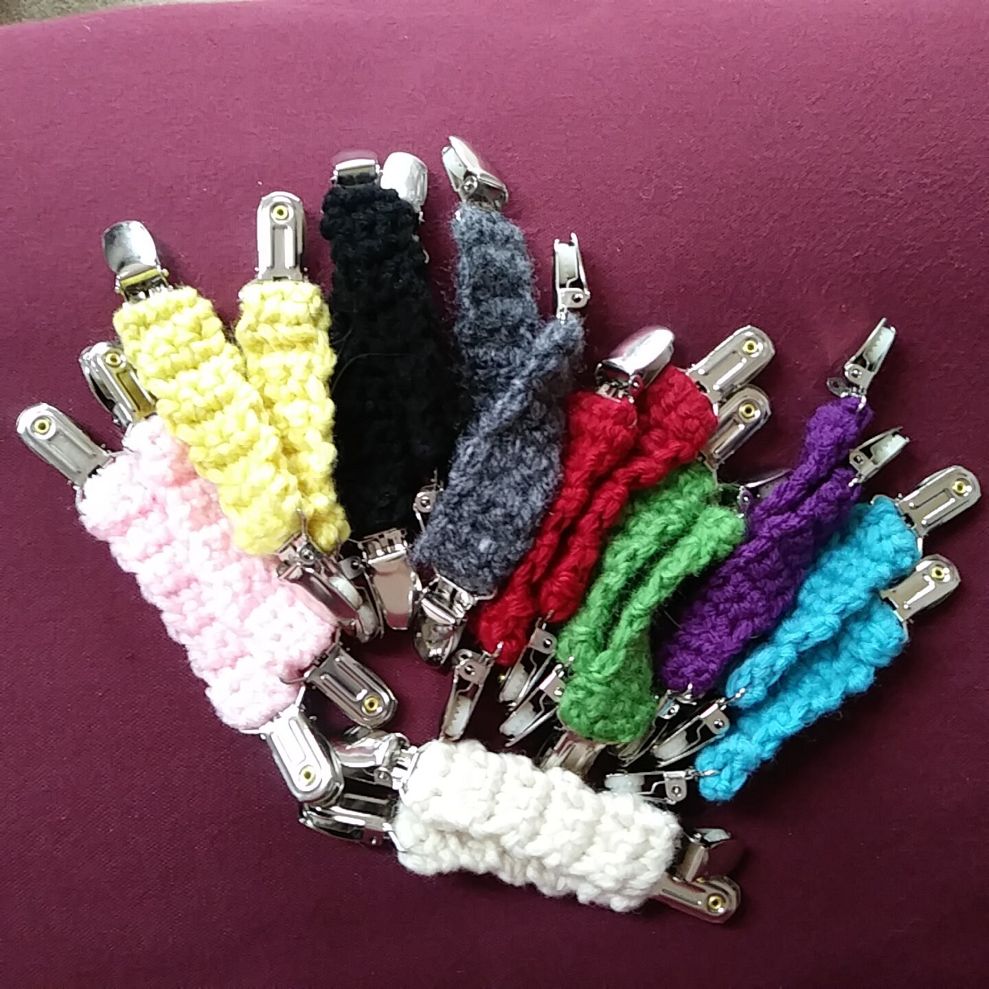 Colorful Hand Made Mitten Clips -crocheted in Your Choice of Color ...