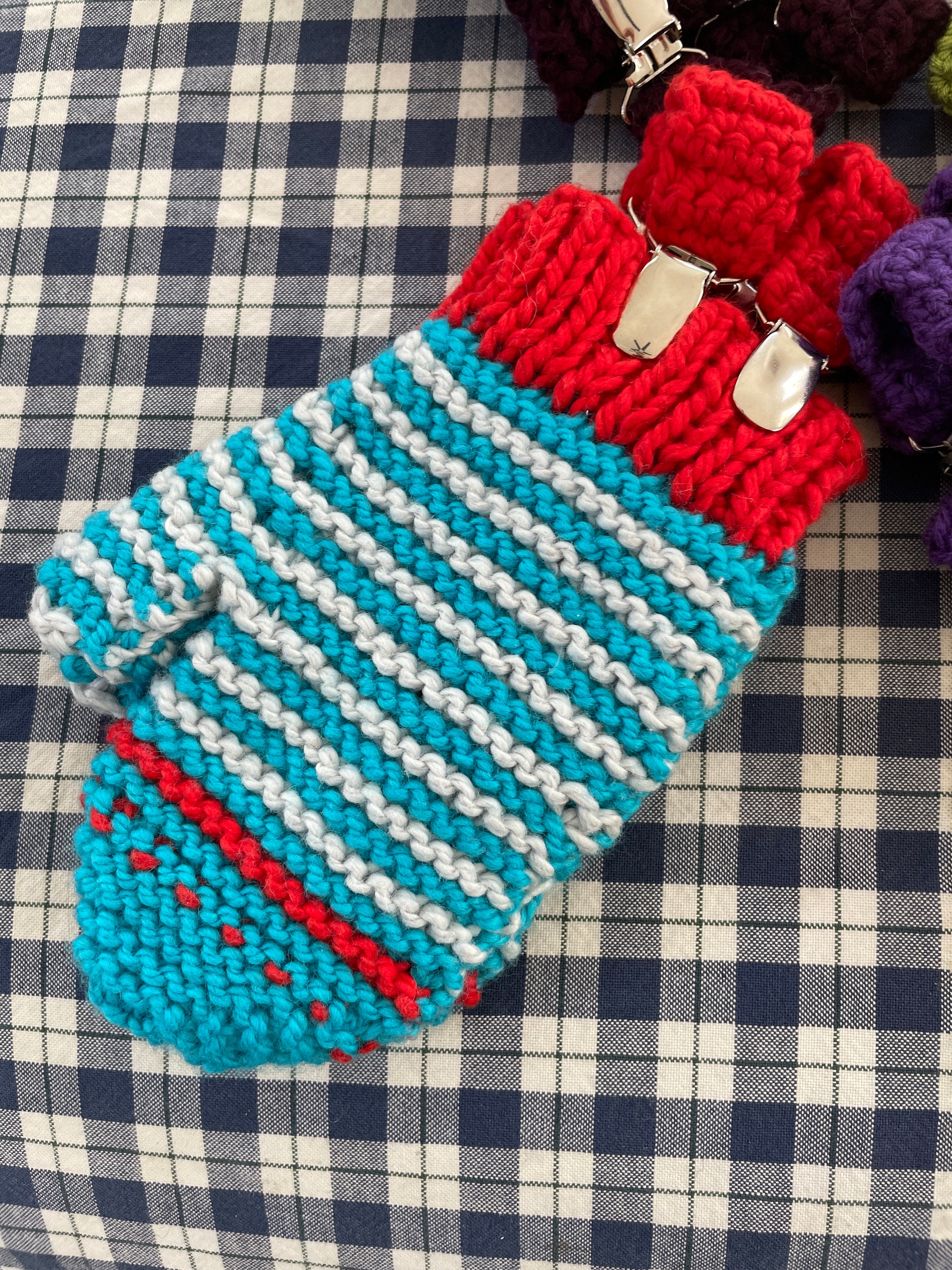 Child's Handknit Mittens With Matching Mitten Clips - Will Fit an ...
