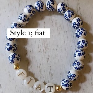 Blue Floral Beaded Bracelets /cross Bracelets With Gold/ Silver/ Rose ...