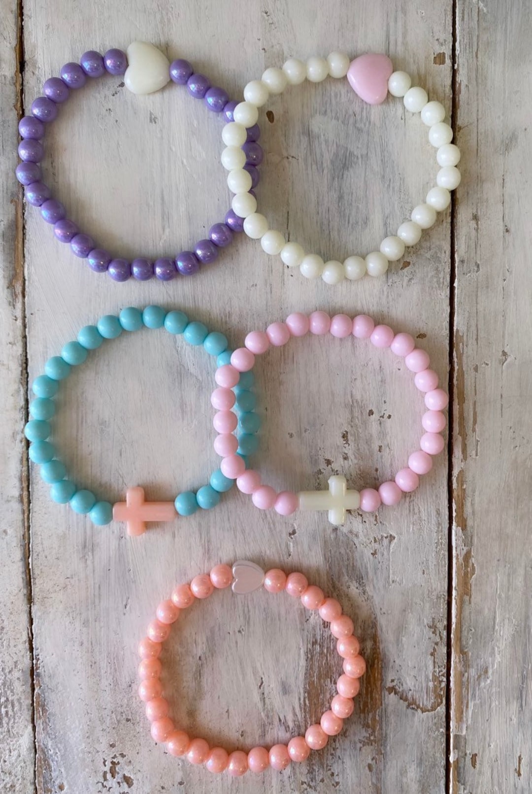 Children’s Beaded Bracelets/ Kids Cross Bracelet/kids Jewelry/ Ages 4-9 ...