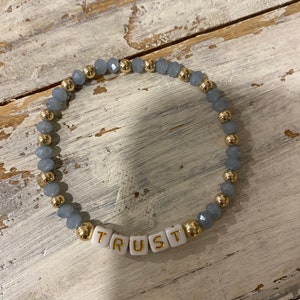Inspirational Word Bead Bracelet: Gold Filled, Mantra Jewelry - Etsy