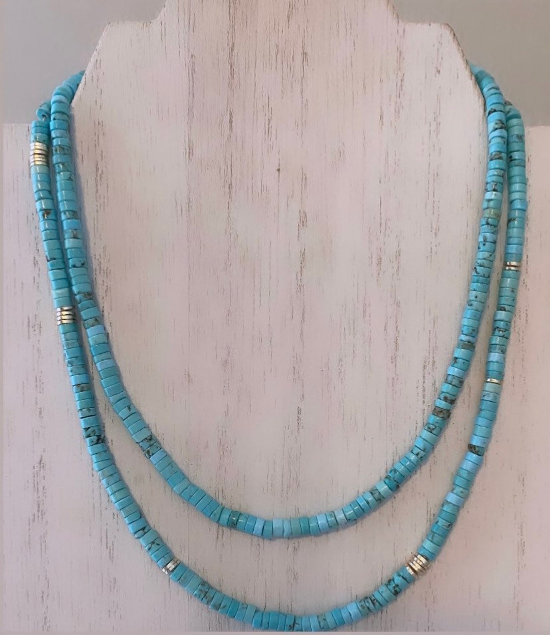 Turquoise Beaded Necklace(s)/ Beaded Necklaces/gold Accent/ Turquoise ...