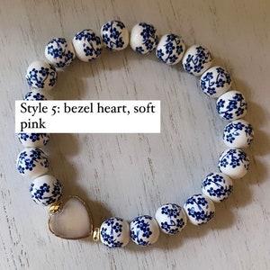 Blue Floral Beaded Bracelets /cross Bracelets With Gold/ Silver/ Rose ...