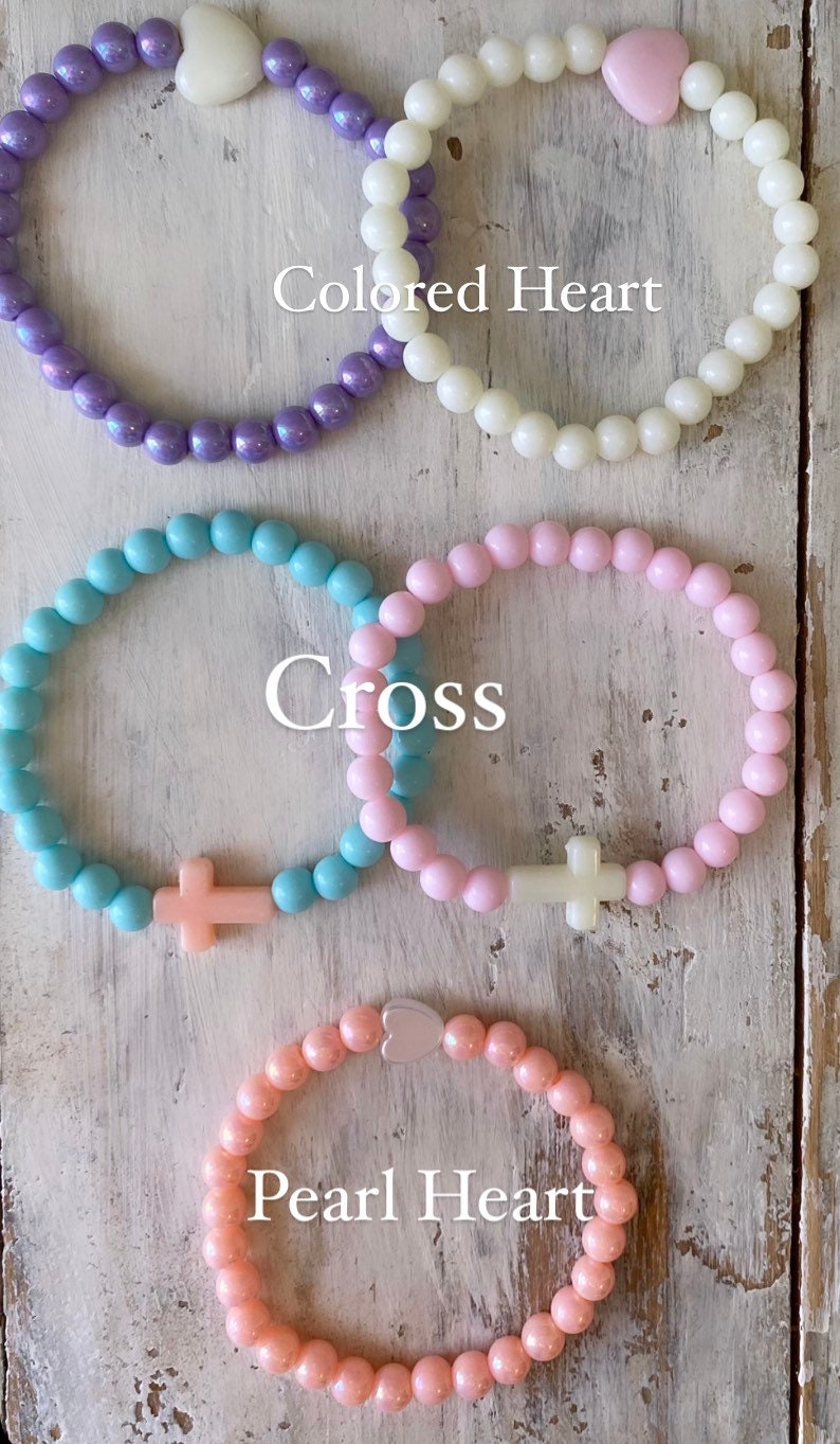 Children’s Beaded Bracelets/ Kids Cross Bracelet/kids Jewelry/ Ages 4-9 ...