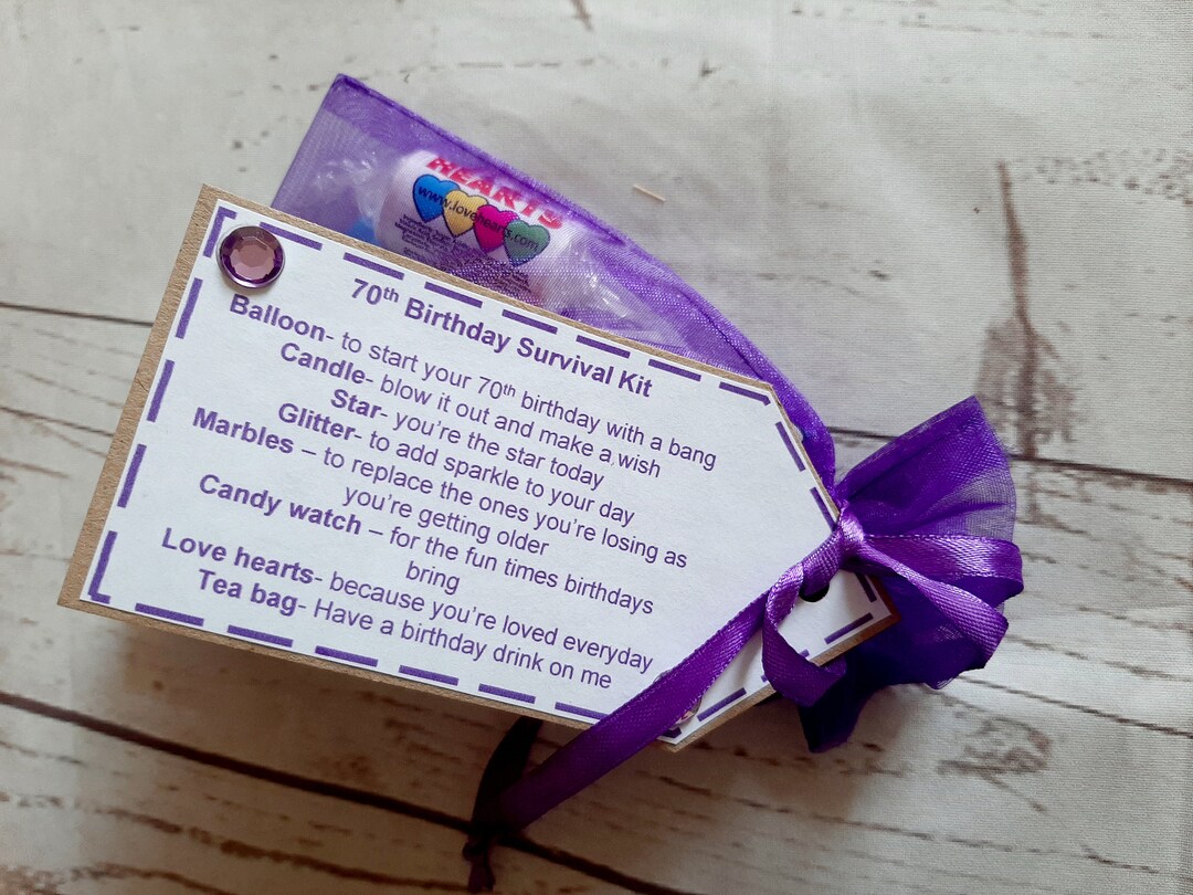 70th Birthday Survival Kit Celebrations Birthday Gift Novelty Gift ...