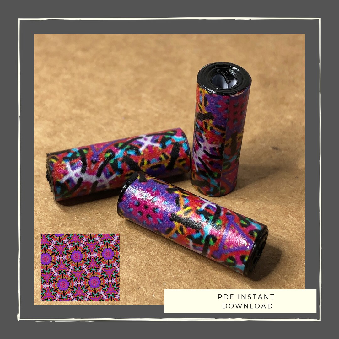Paper Bead Template for Bead Rolling - Instant Downloads PDF - Purple ...