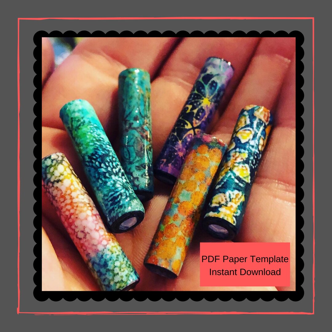 Paper Bead Template for Bead Rolling - Instant Downloads PDF - Batik ...