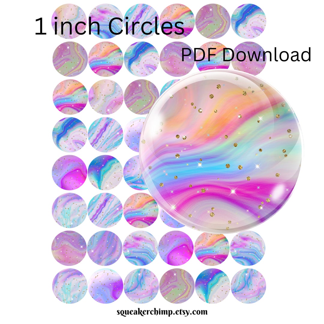 1 Inch Circle PDF Resin Pendent Jewelry Image Digital Download Paint ...