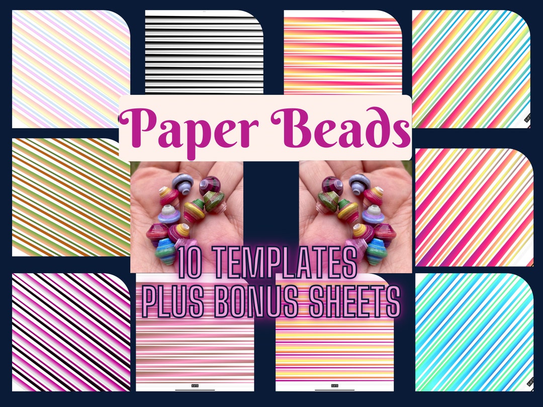 10 Paper Bead Template for Bead Rolling - Instant Downloads PDF - 1 ...