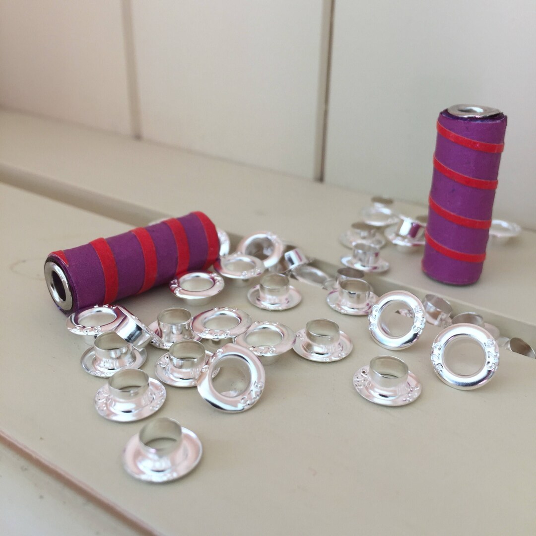 50 X Silver Plated Big Hole European Bead Cores, Eyelets Grommets for ...