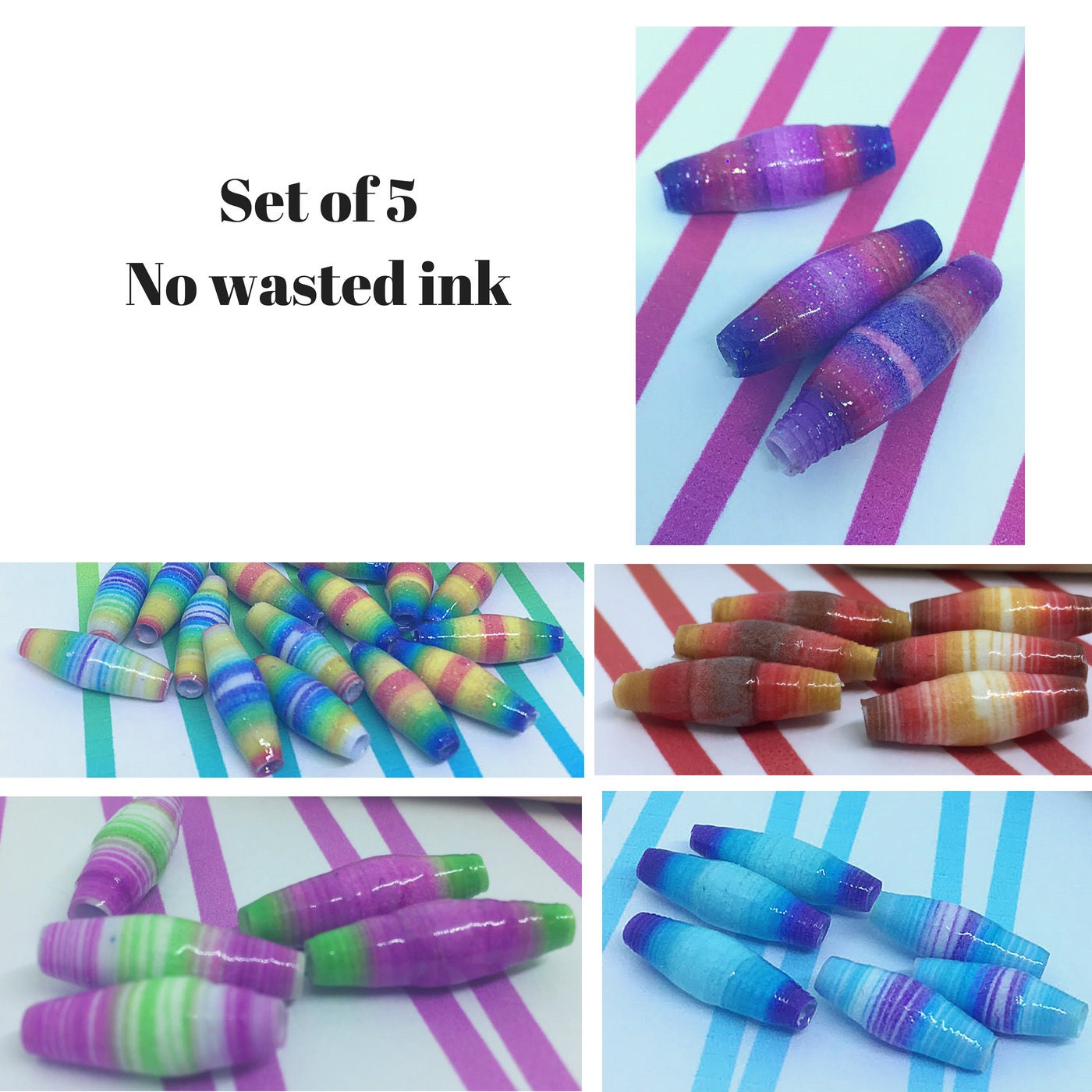 Paper Bead Template Set of 5 Instant downloads PFD | Etsy