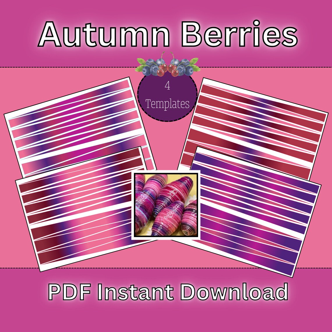 Autumn Berries Paper Bead Template - Create Stunning Beads Inspired by ...