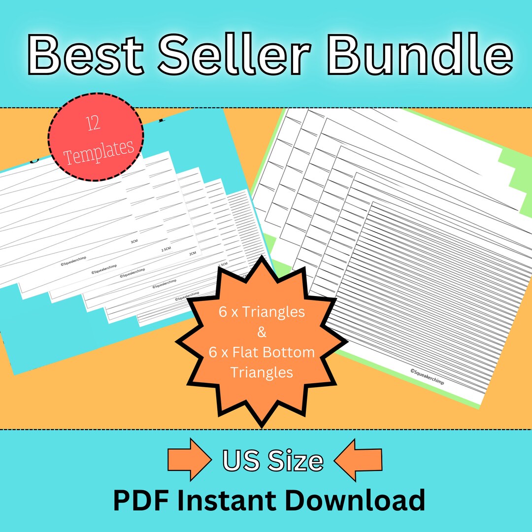 US Letter Triangle Bundle - PDF Instant Download Paper Bead Template ...