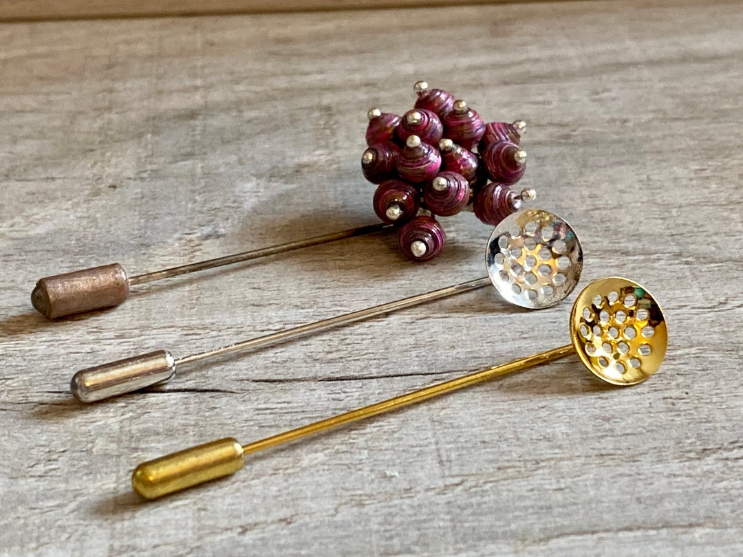 Brooch Blank Beadable Sieve Settings, Made Your Own Brooch, Hat Pin ...