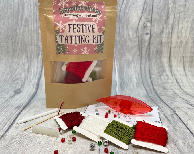 Beginners Tatting Kit With Festive Christmas Theme Thread, Frivolity ...