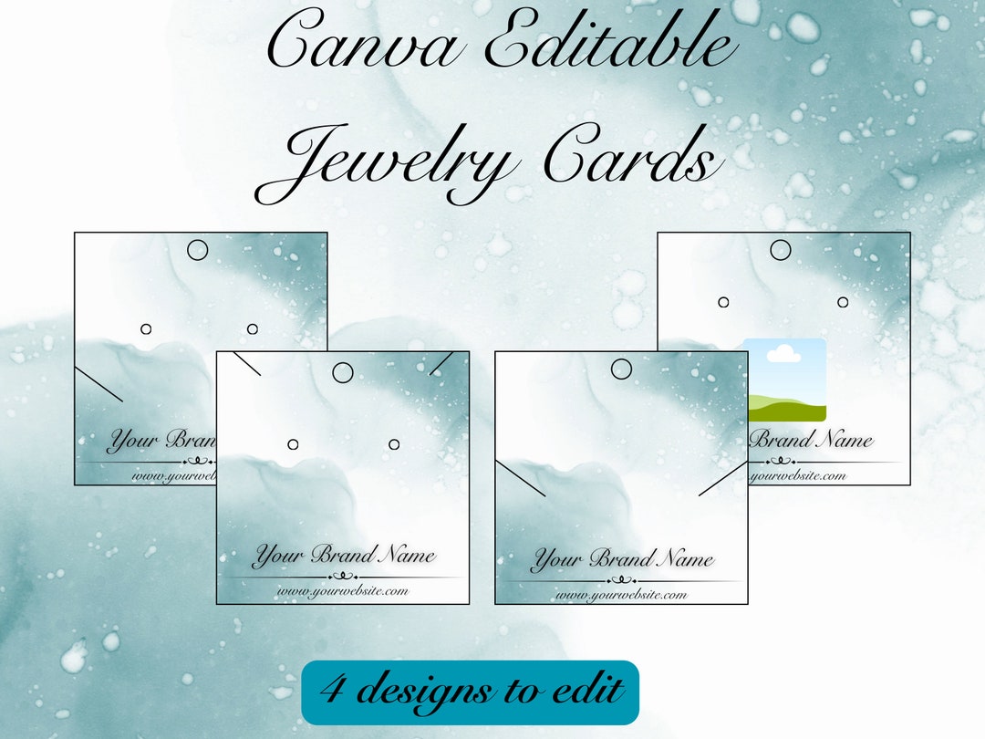 Elegant Jewelry Card Display Cards, Canva Editable Template ...