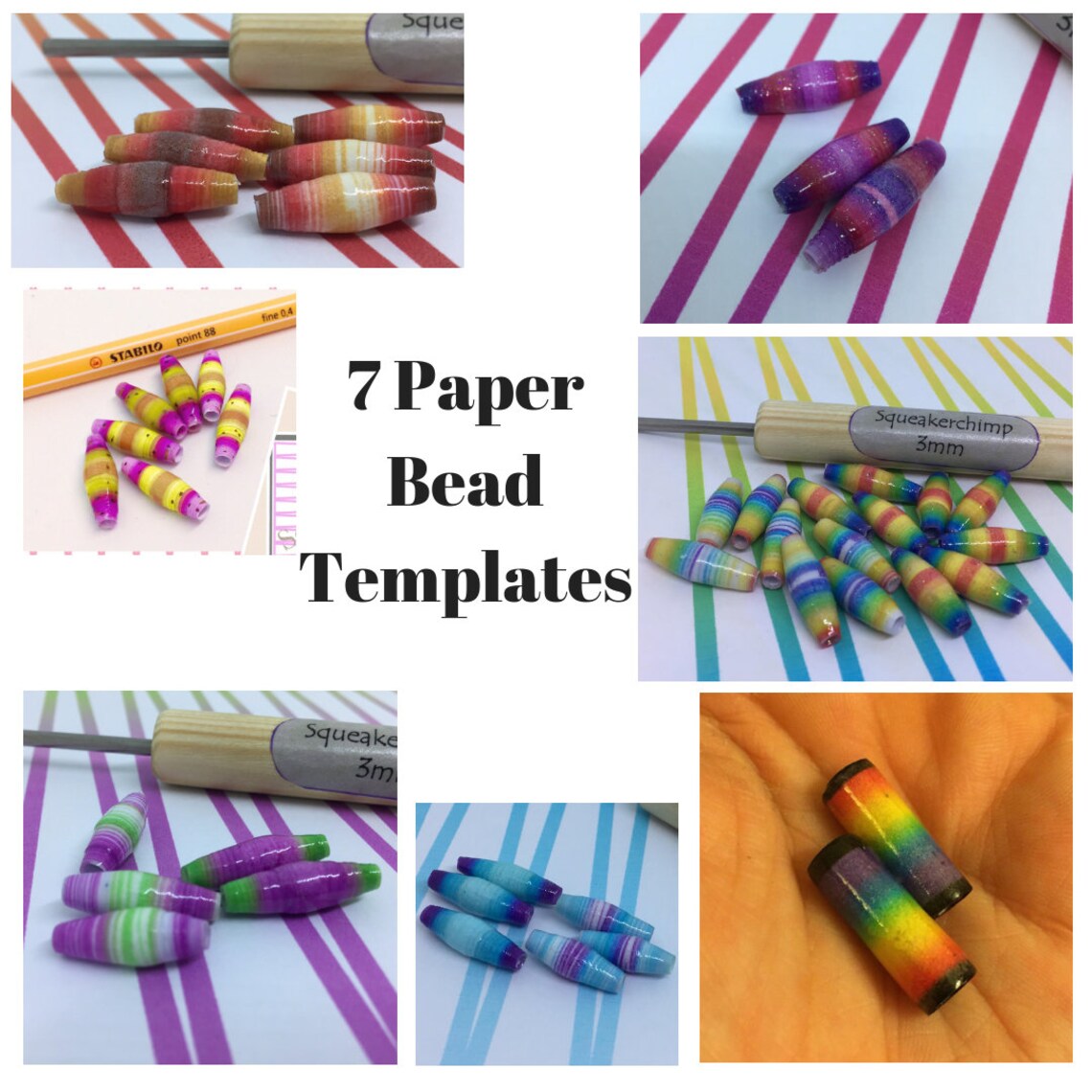 Paper Bead Making Template Instant Printable Digital Download - Etsy UK