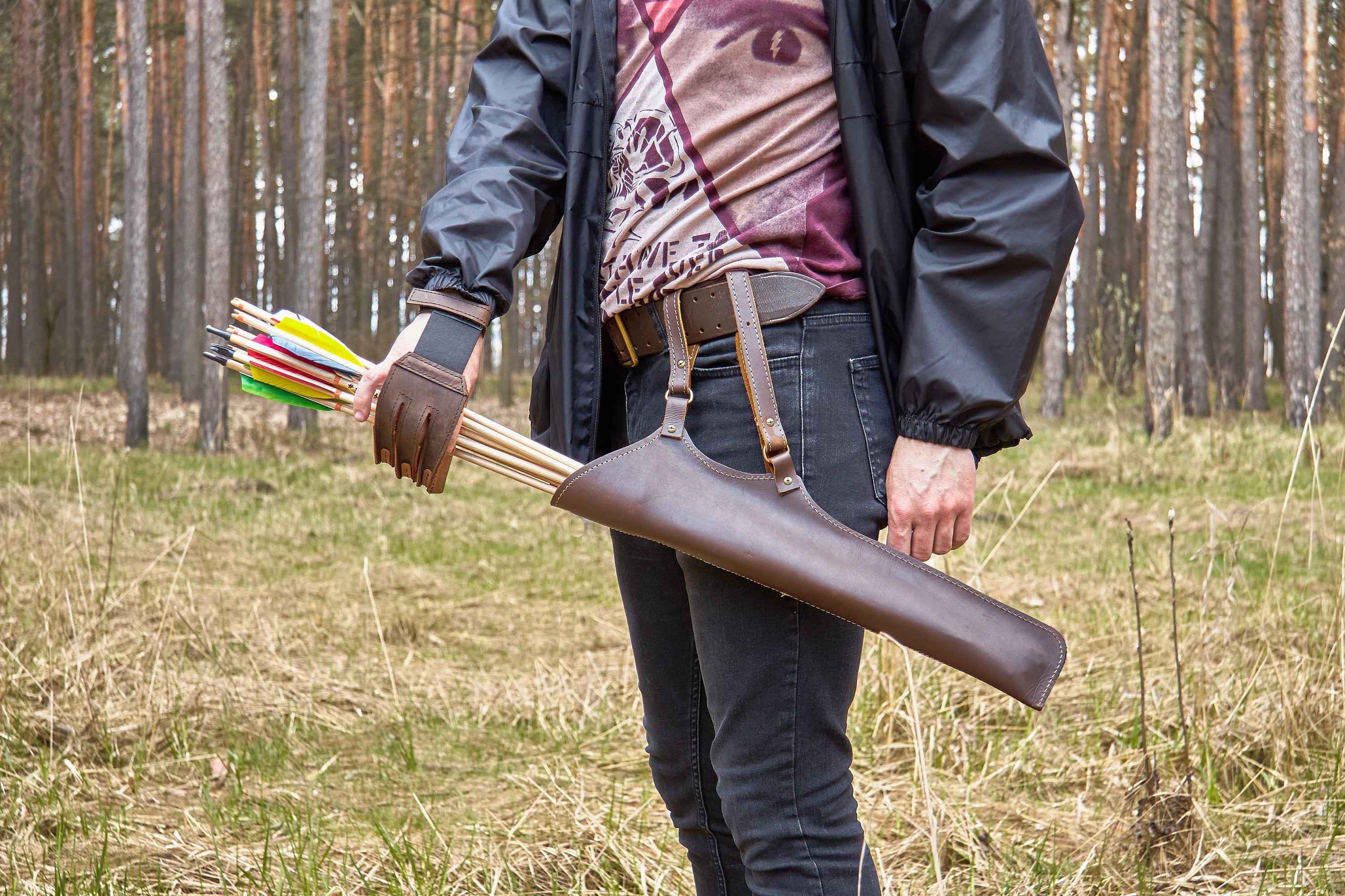 Leather Hip Quiver Two Sided Waist Quiver Small Archery - Etsy UK