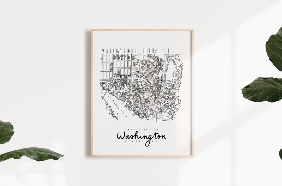 University of Washington (seattle) Campus Map Print - Etsy