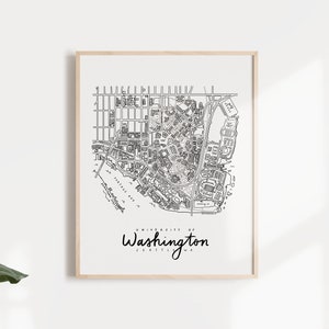 University of Washington Map Seattle - Etsy