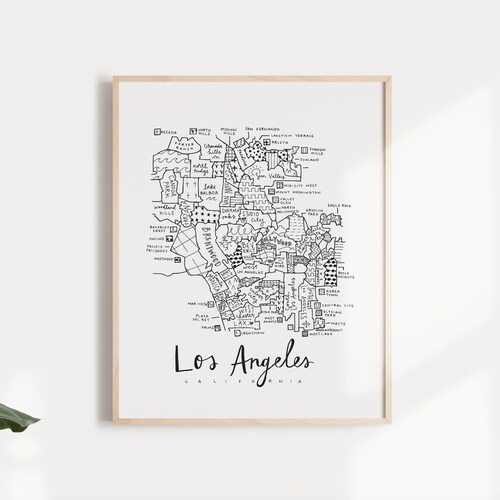 Los Angeles Neighborhood Map Print Signed Print of My - Etsy