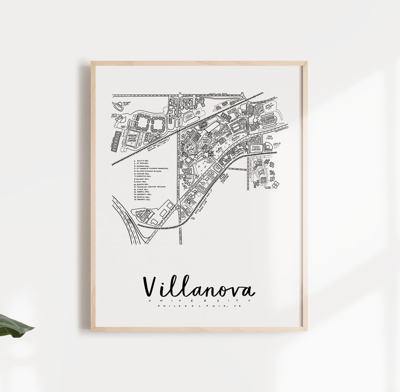 Villanova University Campus Map Print - Etsy