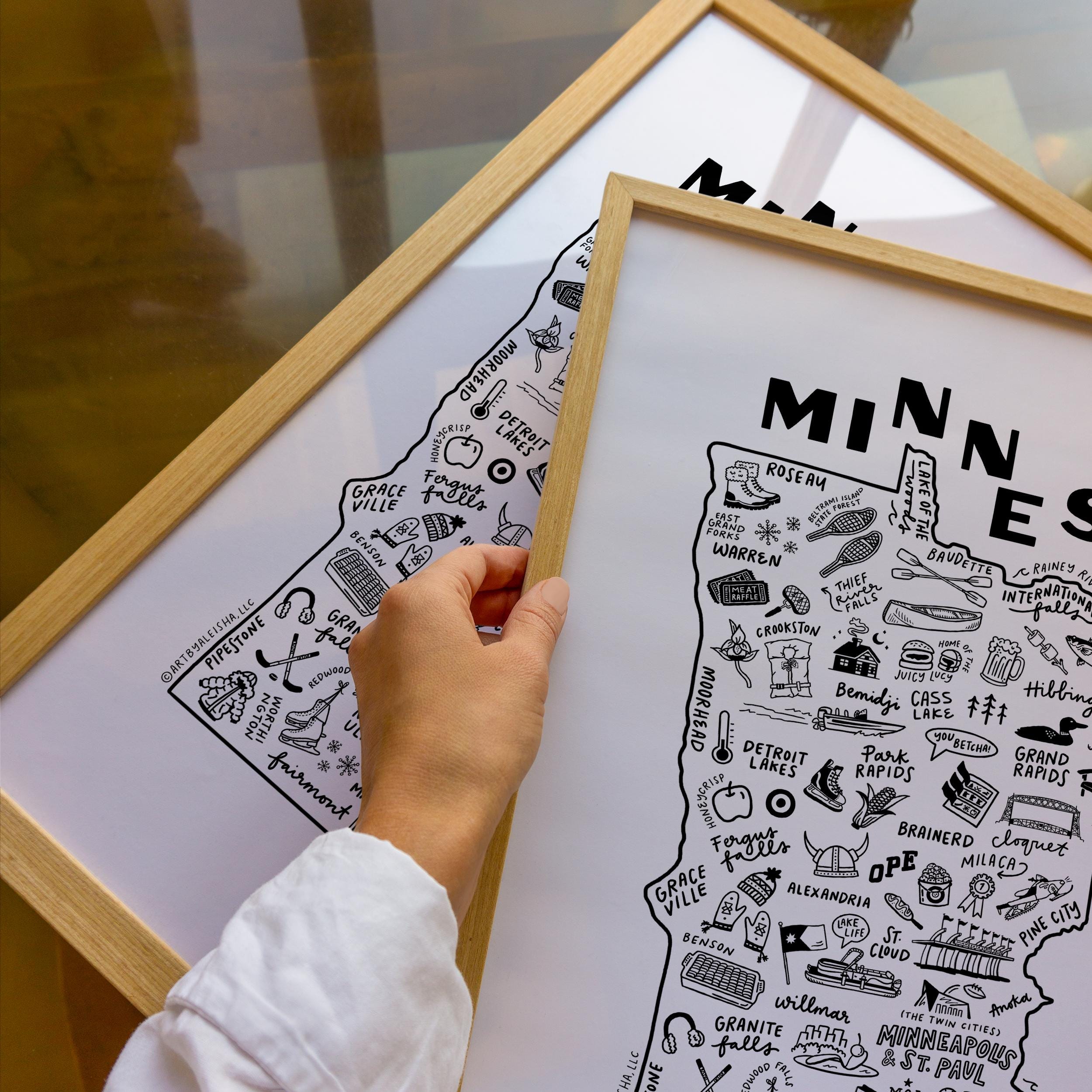 Minnesota State Map Print - Etsy