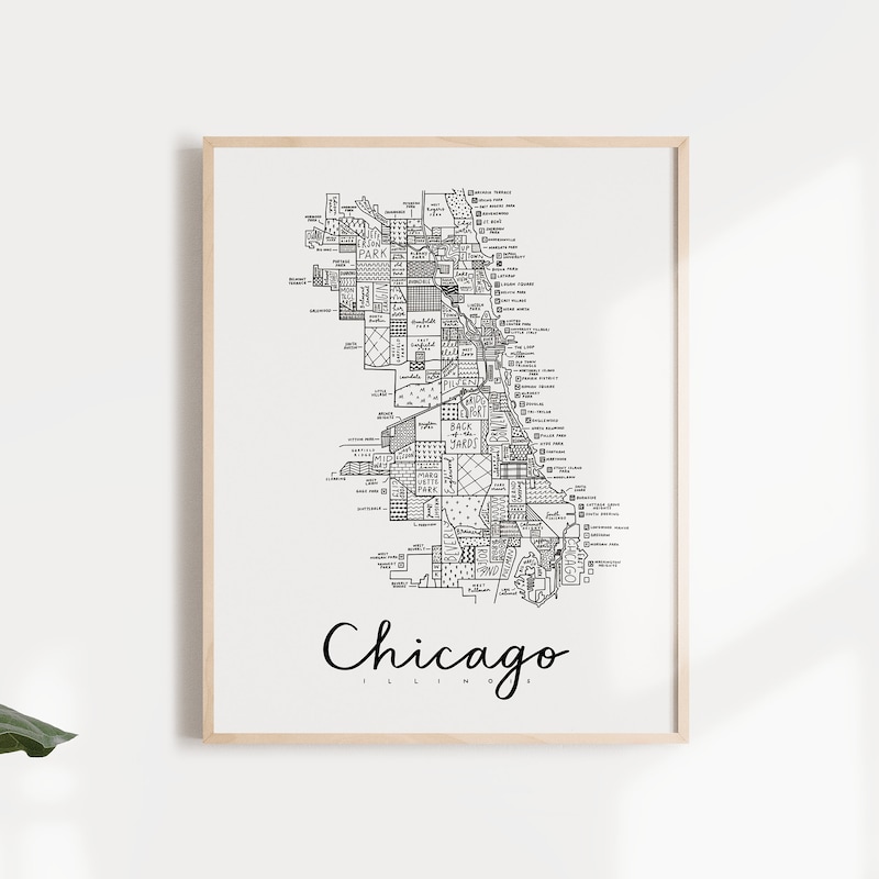 Chicago Map - Etsy