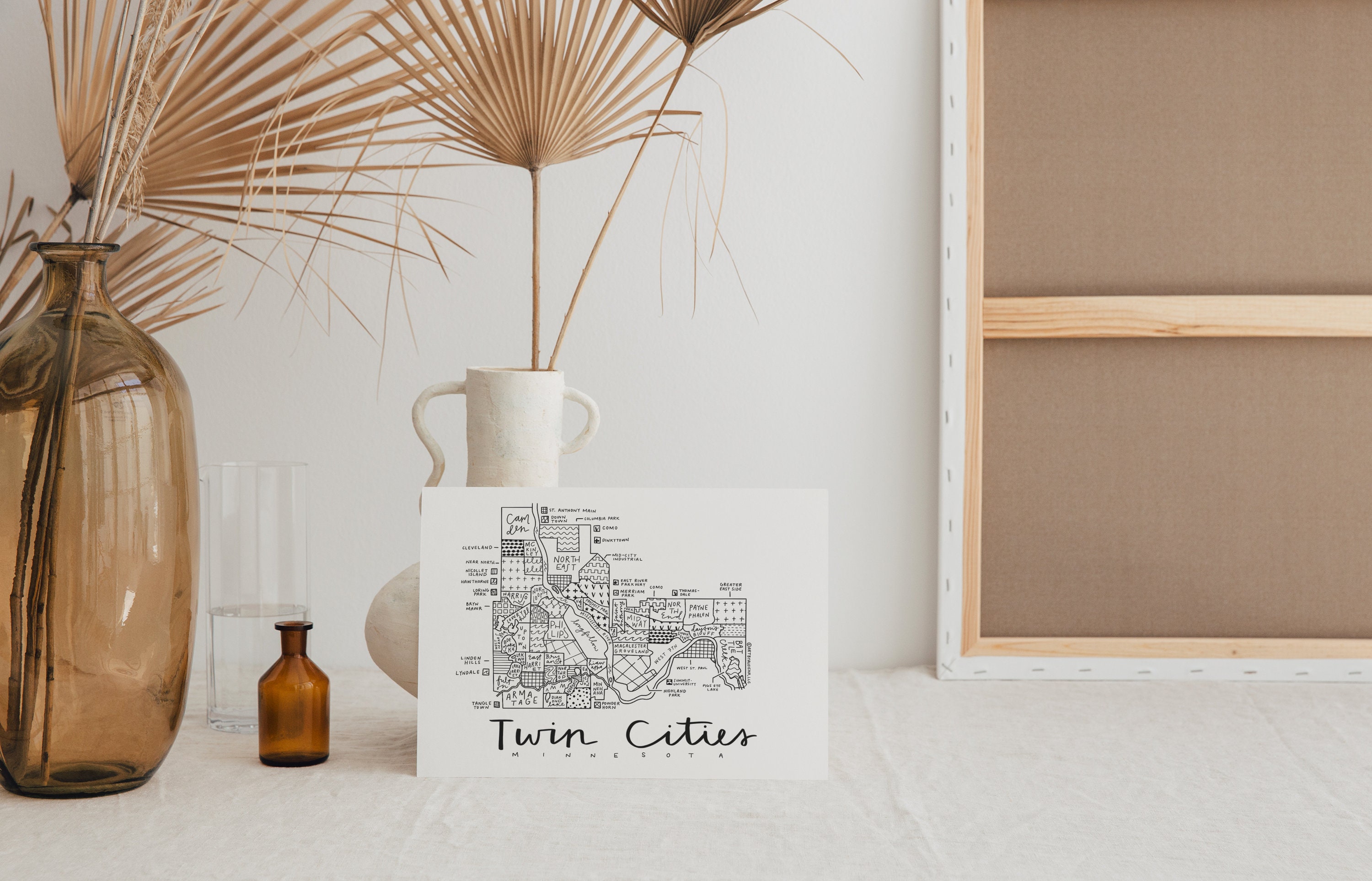 Twin Cities Neighborhood Map Print minneapolis Saint Paul - Etsy