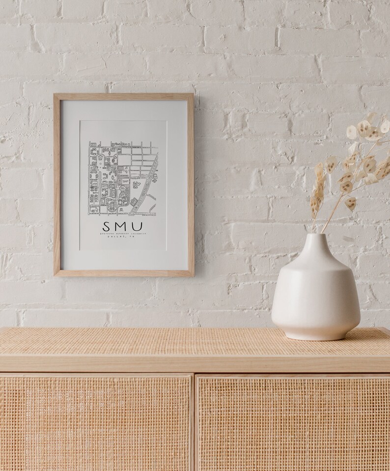 SMU (southern Methodist University) Campus Map Print - Etsy