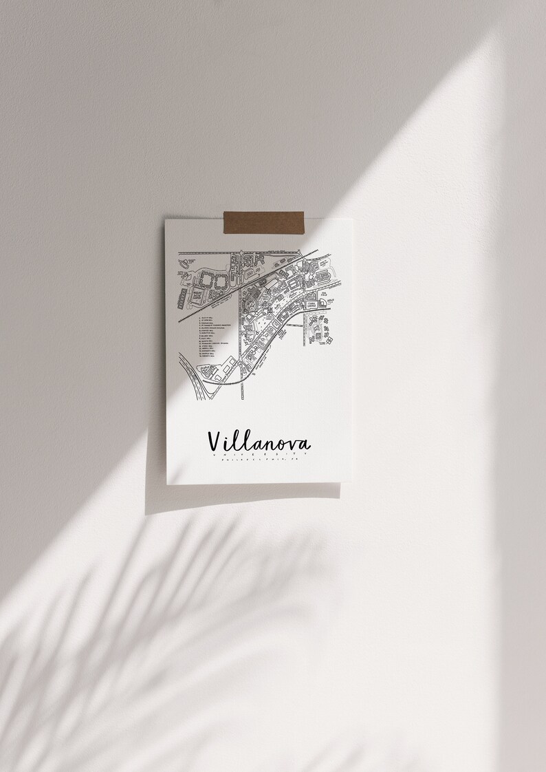 Villanova University Campus Map Print - Etsy