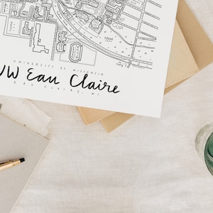 University of Wisconsin-eau Claire (UW Eau Claire) Campus Map Print - Etsy