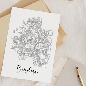 Purdue University Campus Map Print - Etsy