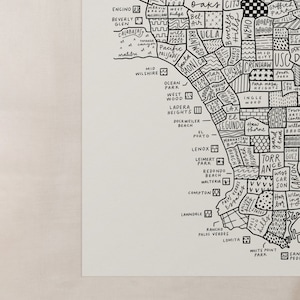 Los Angeles, California Neighborhood Map Print - Etsy