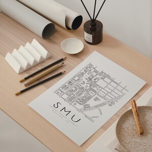 SMU (southern Methodist University) Campus Map Print - Etsy