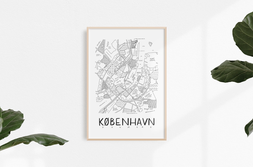 Kobenhavn (copenhagen) Neighborhood Map Print - Etsy