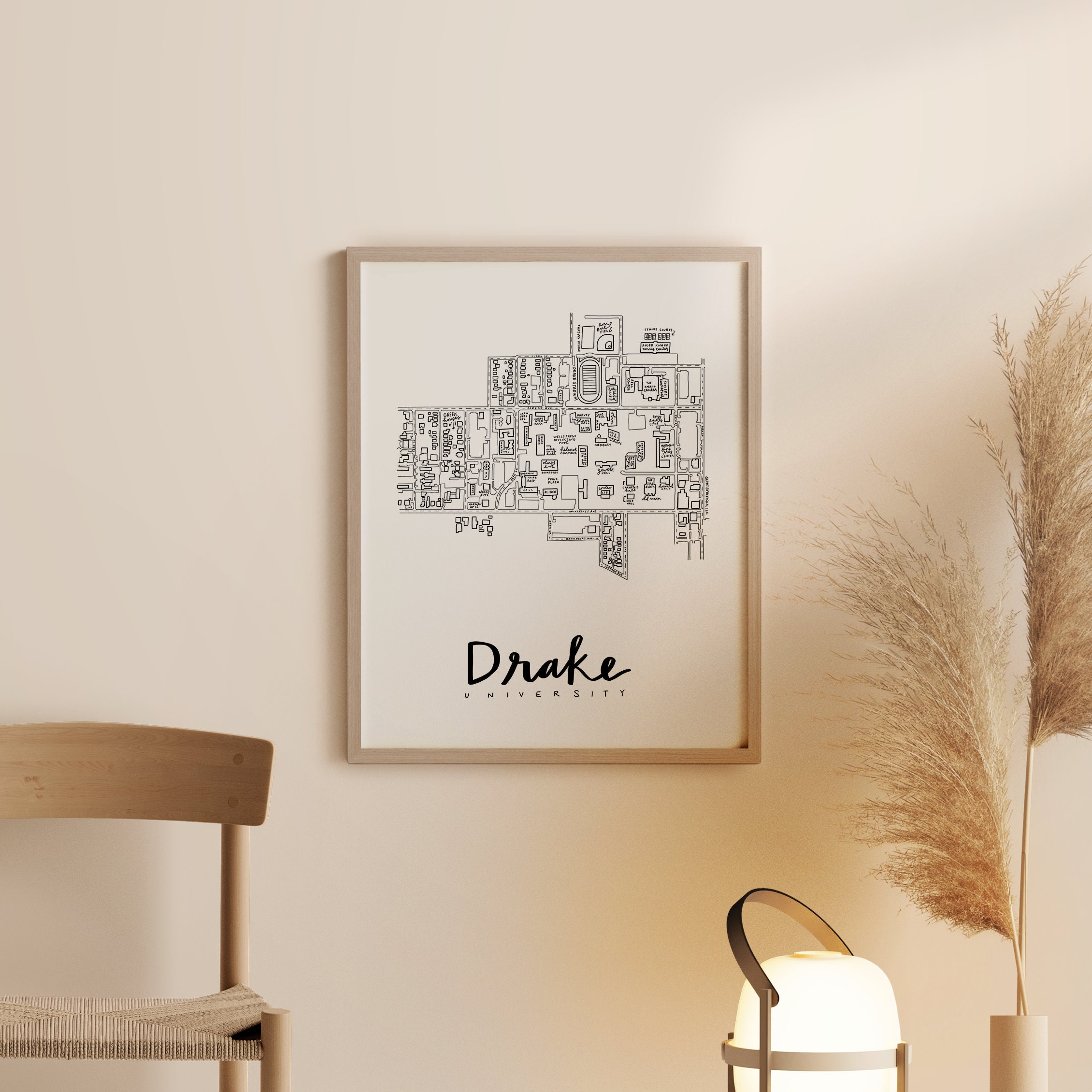 Drake University Campus Map Print - Etsy