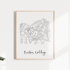 Boston College (chestnut Hill) Campus Map Print - Etsy