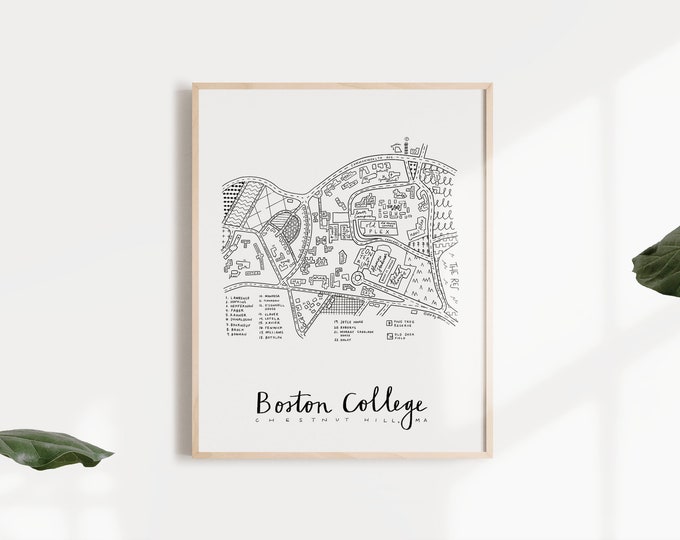 Pink and Blue Boston College Digital Prints SET OF 6 - Etsy