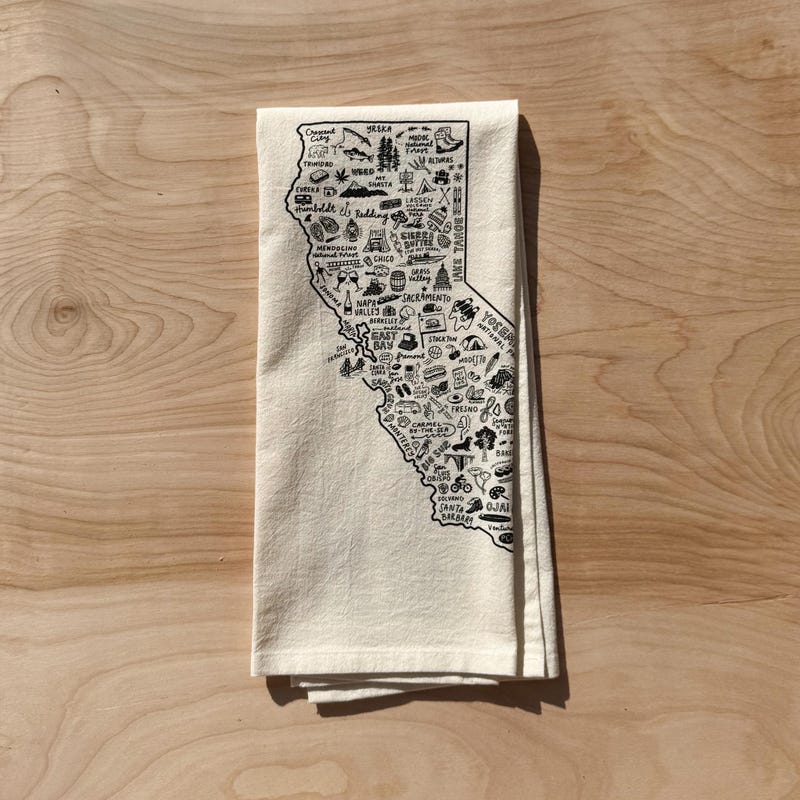 Map Tea Towel - Etsy