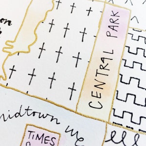 Hand-painted New York City Neighborhoods Map - Etsy