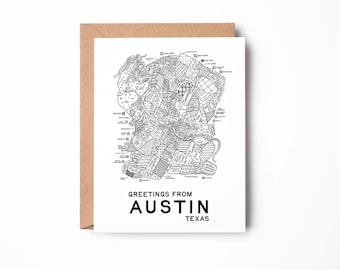 GREETINGS FROM AUSTIN ~ Handmade 5x7 Photo Greeting Card - Card Stock ...